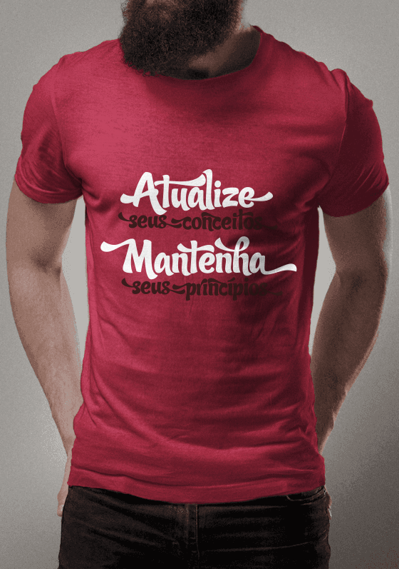 T-Shirt Estonada Atualize seus Conceitos - Mantenha seus Princípios em ...