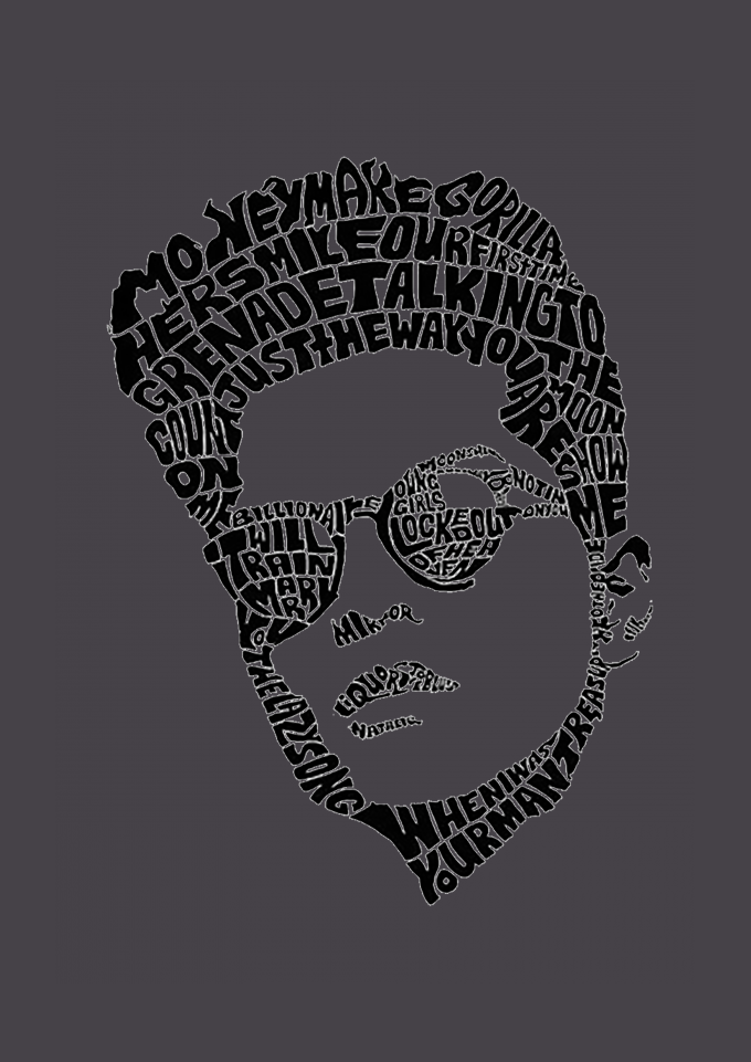 Baby Long Estonada Bruno Mars Typography R$64,15 em Dia Stamps