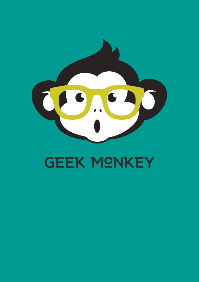 T-Shirt Estonada Character GEEK MONKEY em QUADS