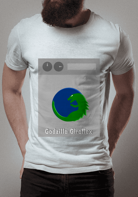 T-Shirt Estonada Godzilla Giroflex em Orange Art