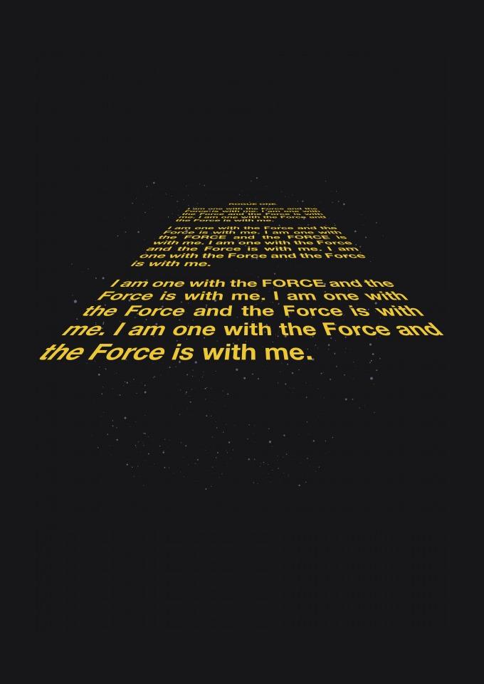 T-Shirt Estonada I am one with the force (Star Wars) em Vó Maria