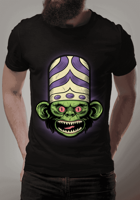T-Shirt Estonada macaco loko em Sinistro