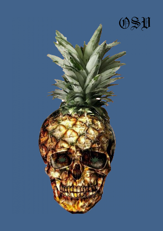T-Shirt Estonada Pineapple Skull em Old School Violation
