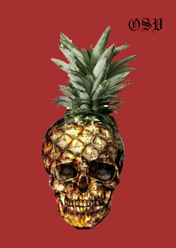T-Shirt Estonada Pineapple Skull em Old School Violation