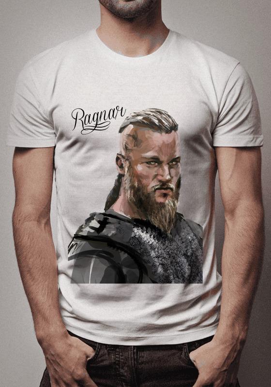 T-Shirt Estonada Ragnar - White em Monster Stamp